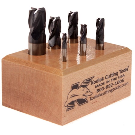 Kodiak Cutting Tools 4 Flute ALTiN Coated Carbide End Mill Set, 6pc 1/8-1/2 56310027 | Zoro